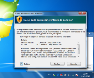 Red FCFM – Como conectar en Windows 7 – CEC